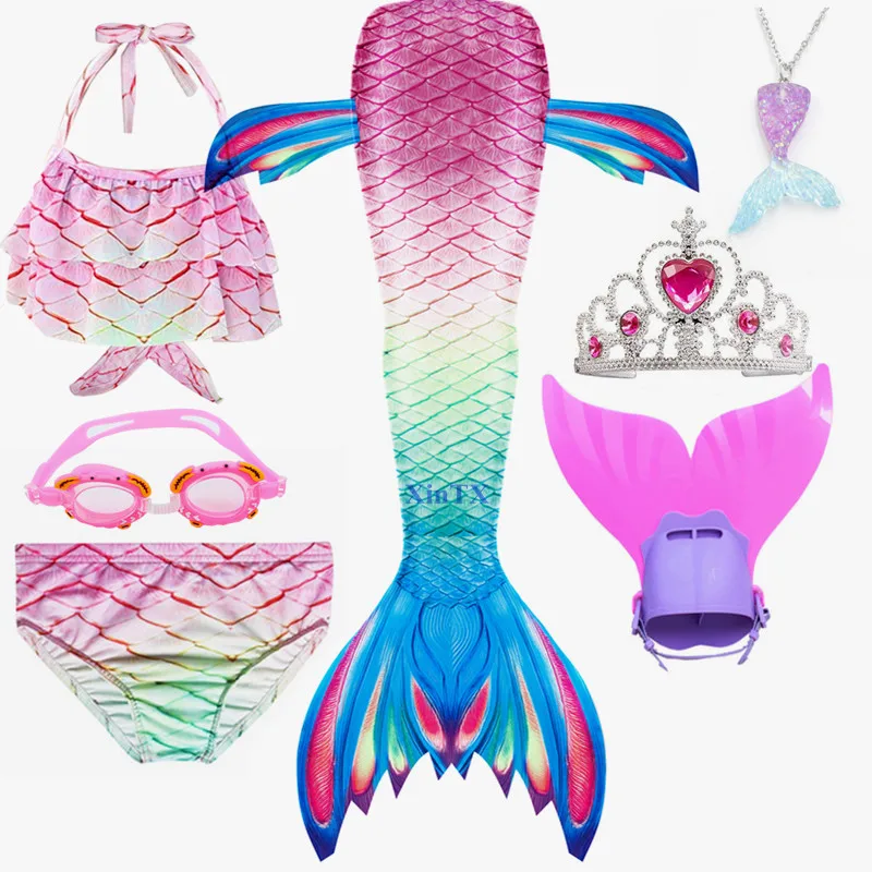 Girls Children Mermaid Tail For Swimming Cosplay Swimsuit with Bikini ...