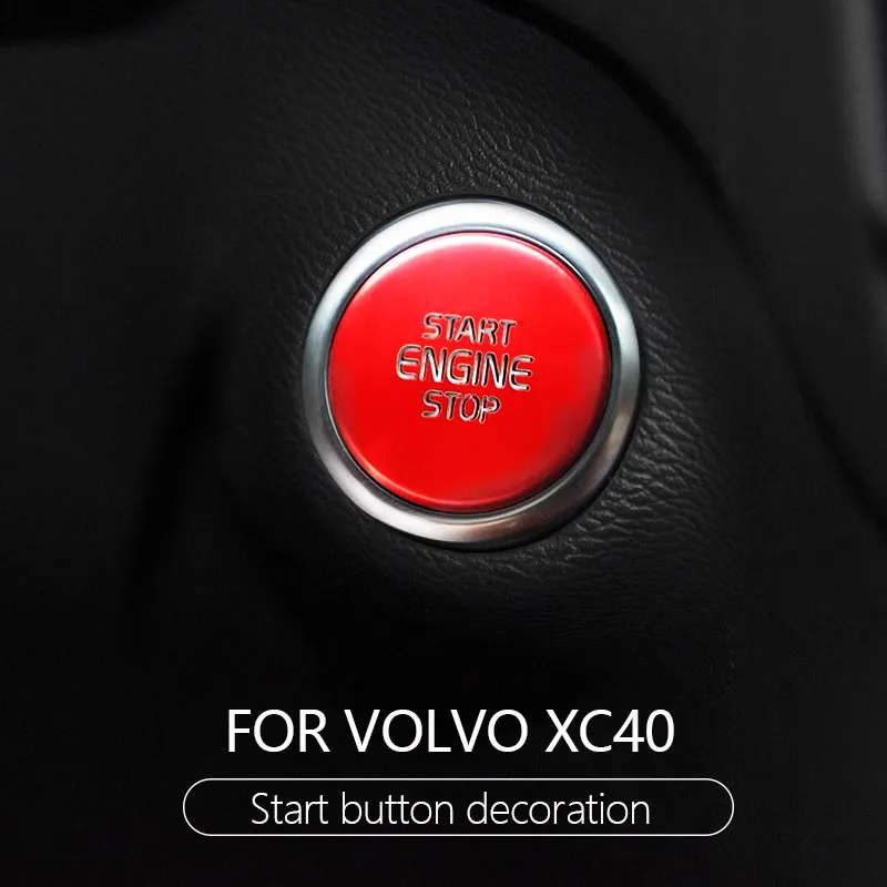 for-volvo-xc40-C40-one-key-start-ignition-key-switch-decoration-sticker ...