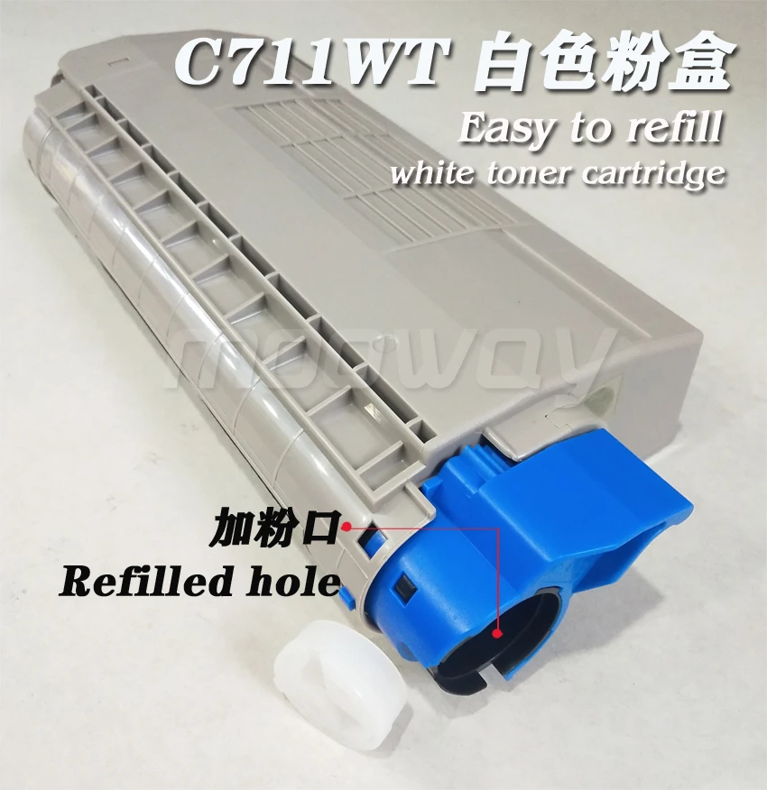 Compatible White Toner Cartridge For Oki C711wt C710 C711 White Powder ...