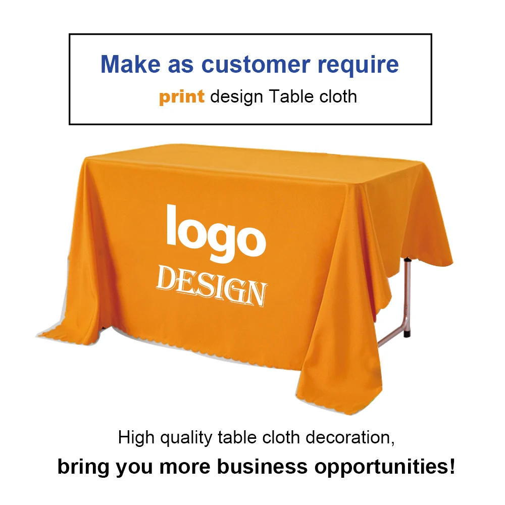2m Width x 3m Length Customized Tablecloth Digital Print Business Logo ...