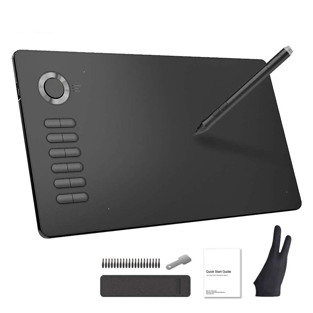 Veikk A15 Drawing Tablet 10x6 Inch Graphic Pen Pad With Battery-free ...