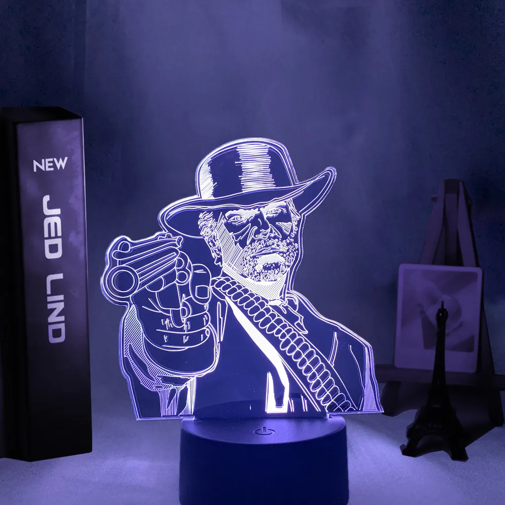 Lámpara 3d de acrílico para decoración de sala de juegos, luz nocturna ...