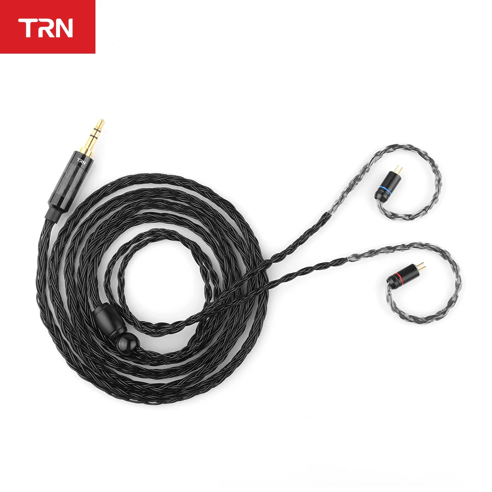 TRN T2 16 Core Silver Plated HIFI Upgrade Cable Gray\Black\Brown MMCX/2Pin Connector For TRN V80 ...