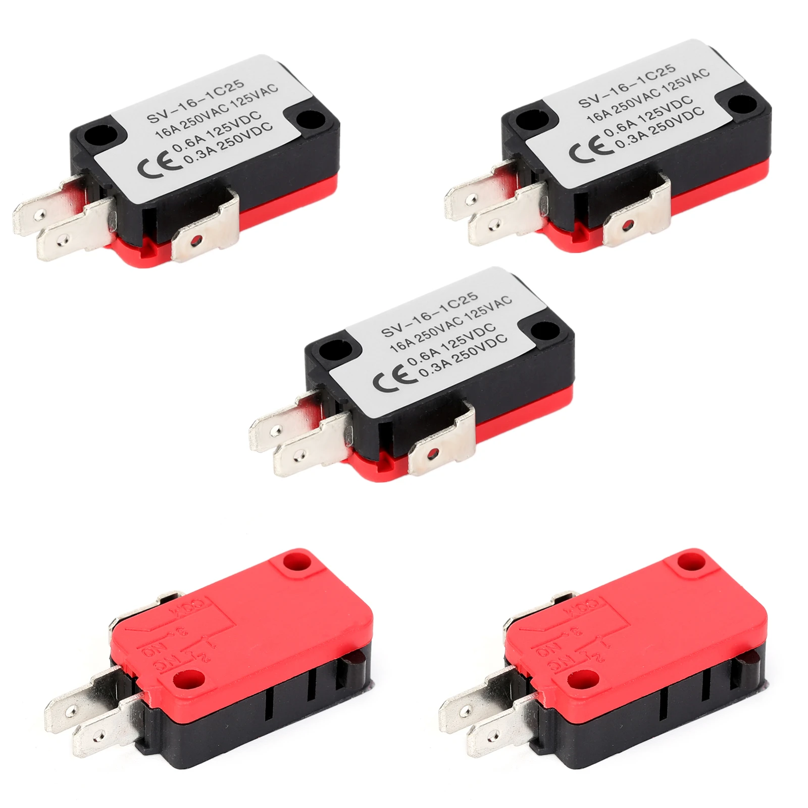 5Pcs-Lot-125V-250V-16A-SPDT-Snap-Action-Button-Micro-Limit-Switch-SV-16 ...