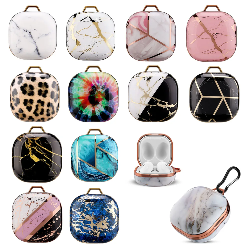 For-Samsung-Galaxy-Buds-Live-Pro-Marble-Case-Luxury-Electroplated ...
