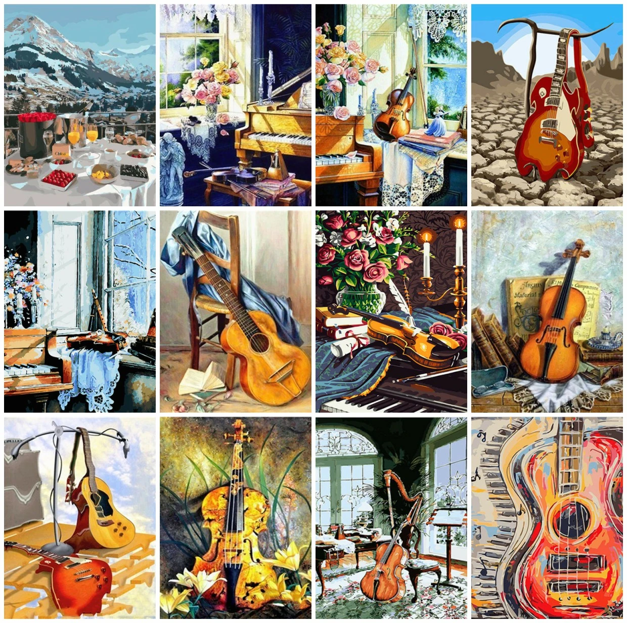 Painting Numbers Guitar | Picture Numbers Guitar | Oil Painting ...