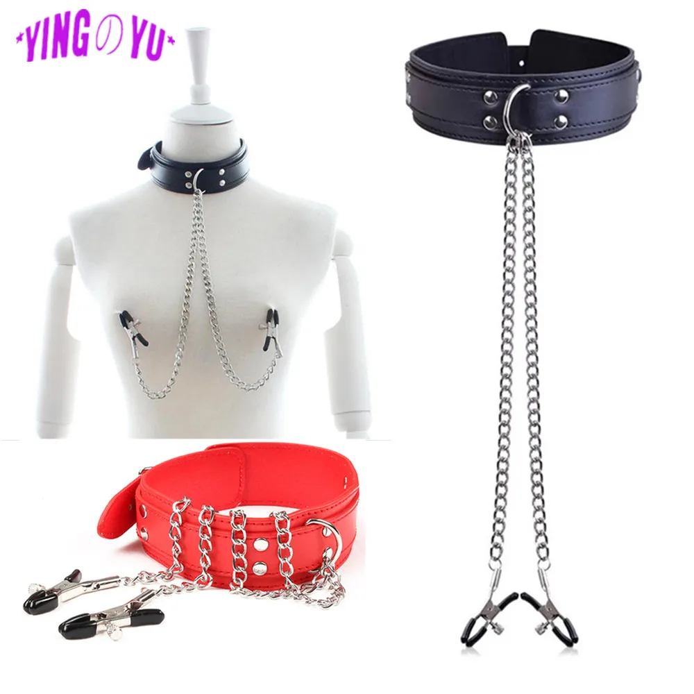 BDSM-Bondage-Restraint-Equipment-Metal-Chain-Nipple-Clamp-Neck-Collar-Handcuffs-Adult-Erotic-Sex ...