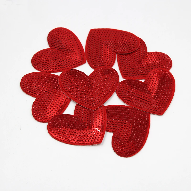 Parches de lentejuelas rojas para ropa, pegatinas con apliques de ...