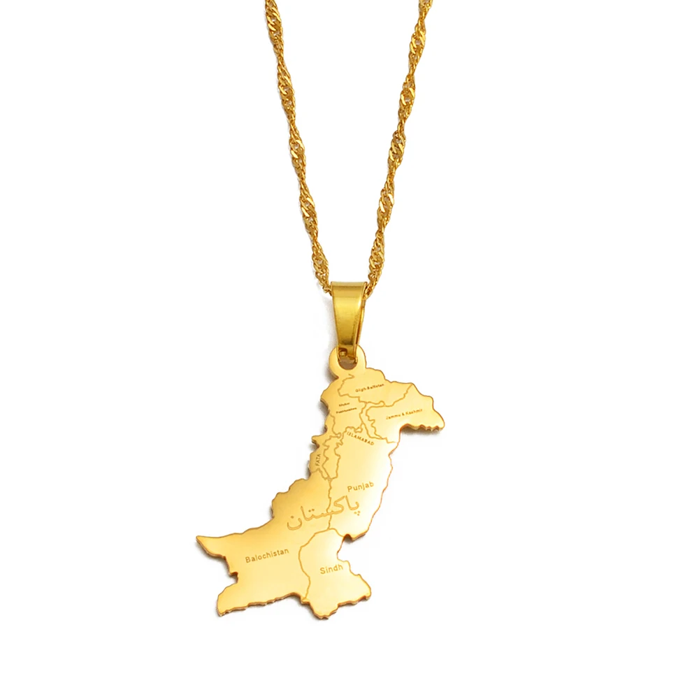 Anniyo Pakistan Map With Urdu Pendant Necklaces Pakistani Ethnic ...