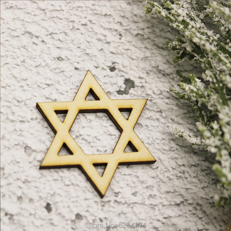 Wooden Star Of David Shape For Crafts And Decoration - Laser Cut ...