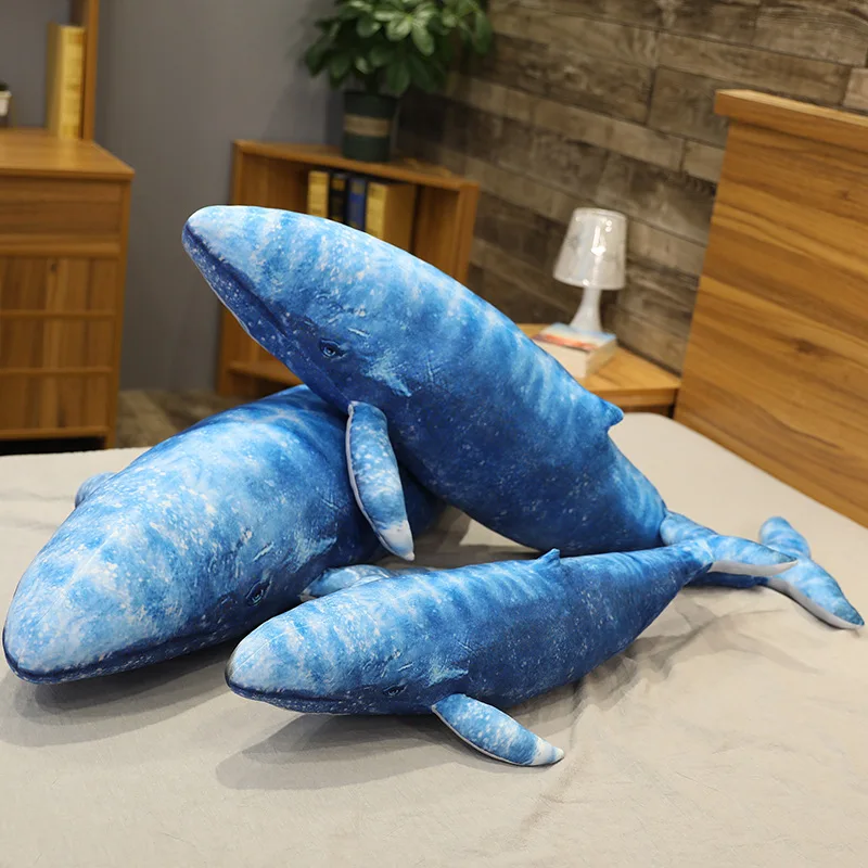 1pc 55/70CM Creative Simulation Blue Whale Plush Toys Real Life Japan ...