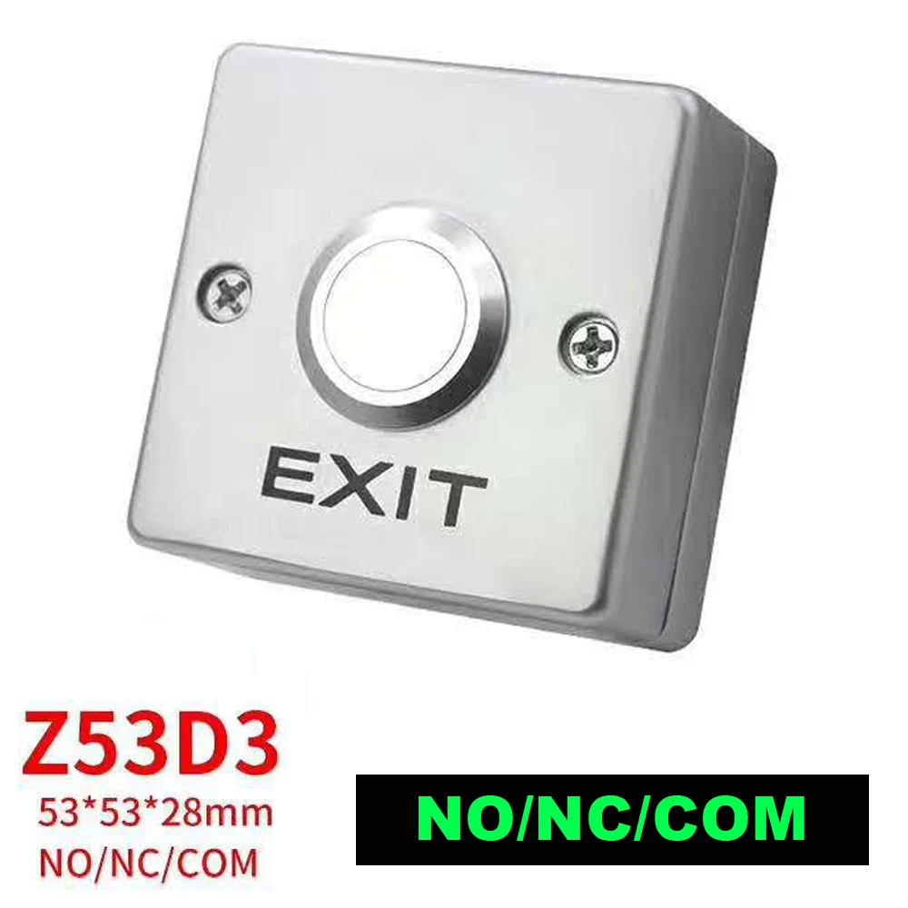 Z53D3 Zinc Alloy Exit Button Switch NO/NC/COM Push Exit Door Release ...