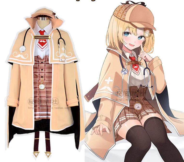 Hololive Vtuber Amelia Watson Cosplay Costume Halloween Women