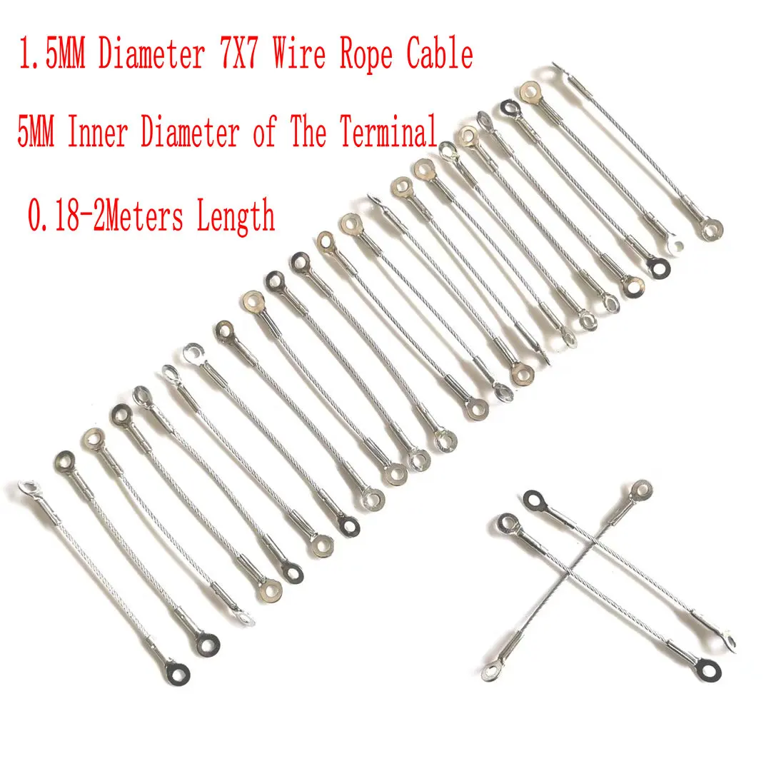 HQ 10pcs/Lot Silver Stainless Steel 1.5MM Safety Wire Ropes Stage DJ ...