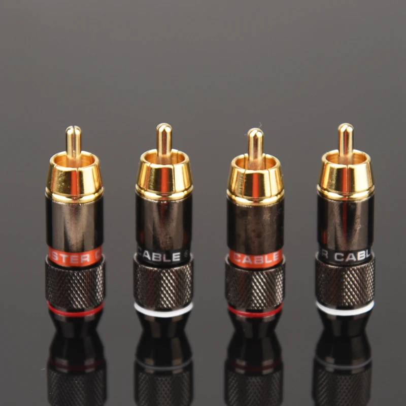 HIFIDIY-LIVE-4PCS-Set-Audio-Signal-input-RCA-Plug-cable-wire-Gold ...
