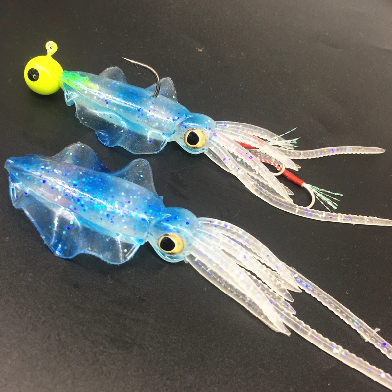 130mm Fishing Tuna Lure Octopus Squid Skirt Fishing Soft Lure Rig ...