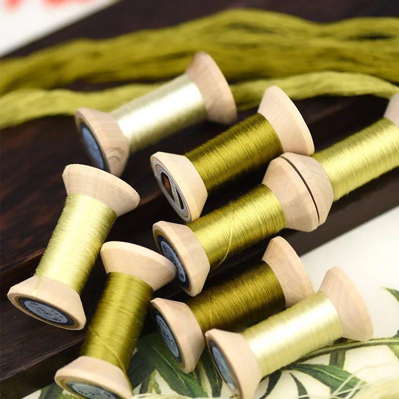 olive-yellow-embroidery-thread-practical-mini-spool-suzhou-embroidery ...