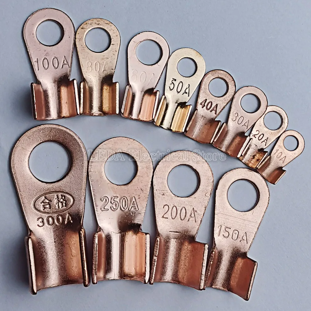 5Pcs 3A 10A 20A 30A 40A 50A 60A 80A 100A OT Wire Terminal Red Copper ...