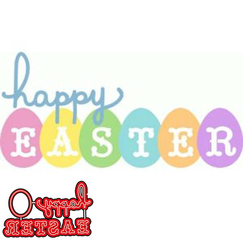 Happy Easter Metal Cutting Dies Stencil Scrapbooking Embossing Folder ...