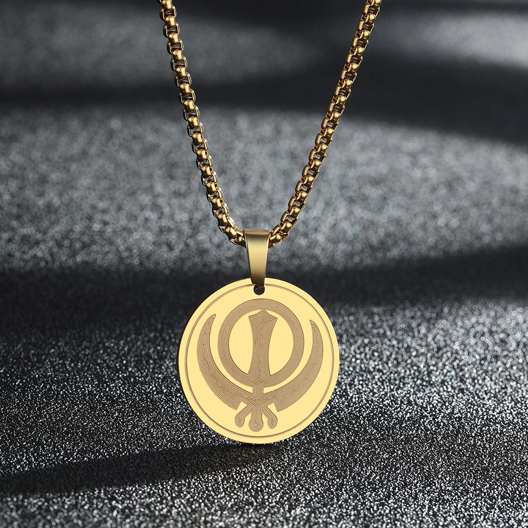 QIAMNI-Stainless-Steel-Trendy-Sikhism-Sikh-Khanda-Pendant-Necklace ...