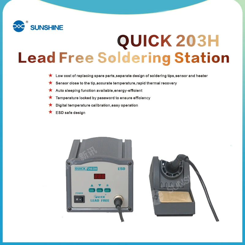 Portable Quick 203h 90w intelligent lead free digital ESD Hot Air ...