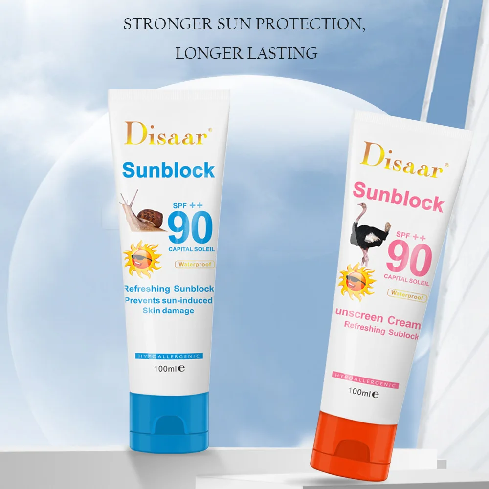 100ml Disaar Sunblock 90 crema protettiva pigmentazione SPF protezione ...