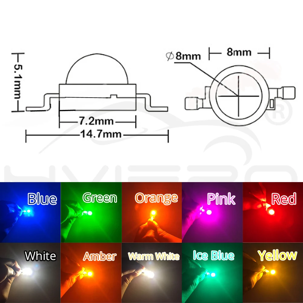 10X 5W High Power LED Light-Emitting Diodes LEDs Chip SMD Light Bead ...