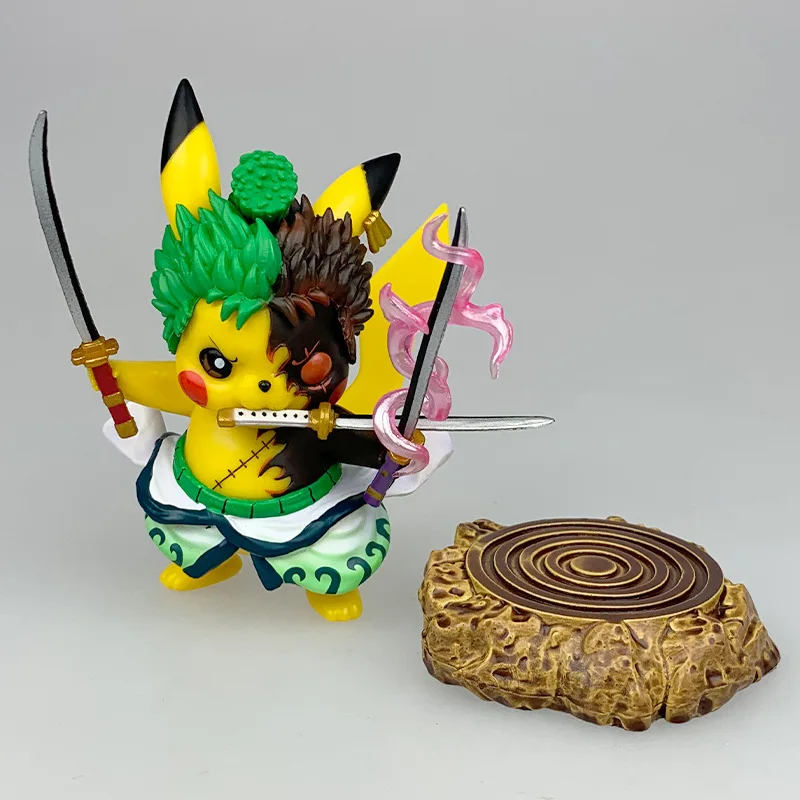 PVC 4" Kawaii Pikachu Roronoa Zoro Action Figure | One piece ...