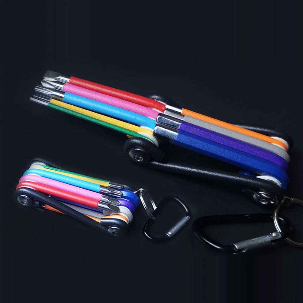 9pcs/set Portable Folding Hexagon Spanner Folding Key Hex Wrench Set ...