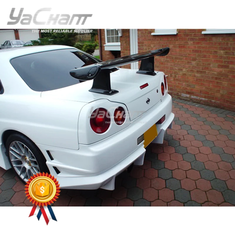 FRP Fiber Glass GT Wing Fit For 1999 2002 Skyline R34 GTT GTR OEM Style ...