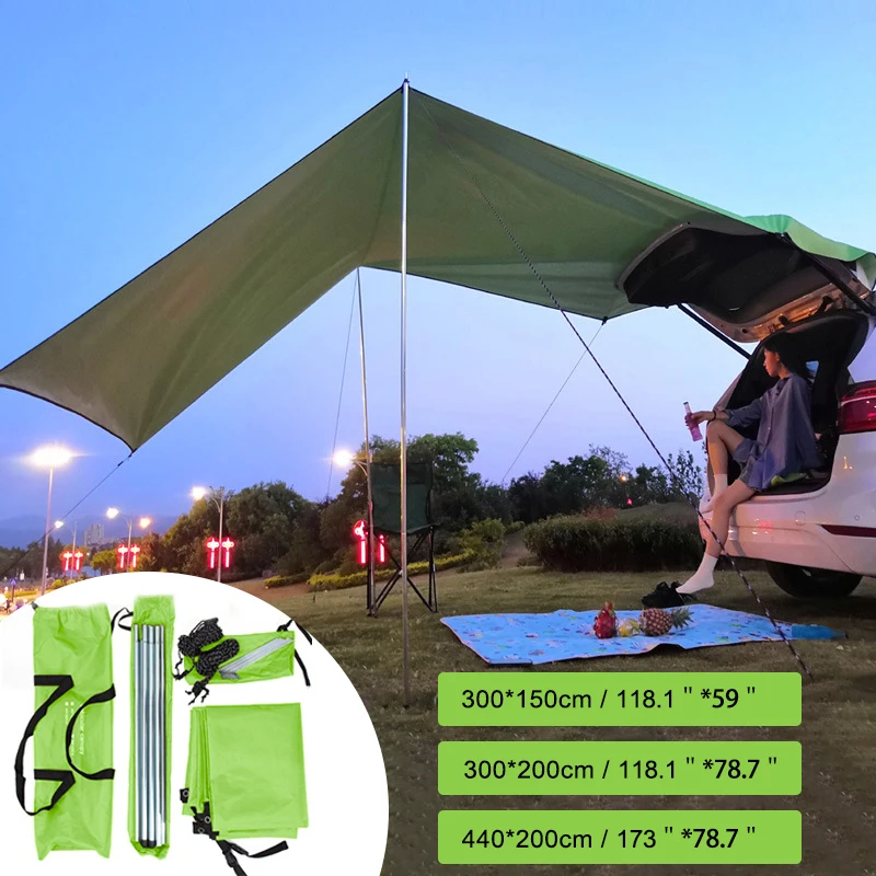 Portable-Car-Shelter-Shade-Camping-Side-Car-Roof-Top-Tent-Awning ...