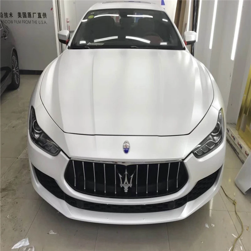 Satin Pearl White Car Wrap Vinyl Film Air-release Sticker Car Wrapping ...