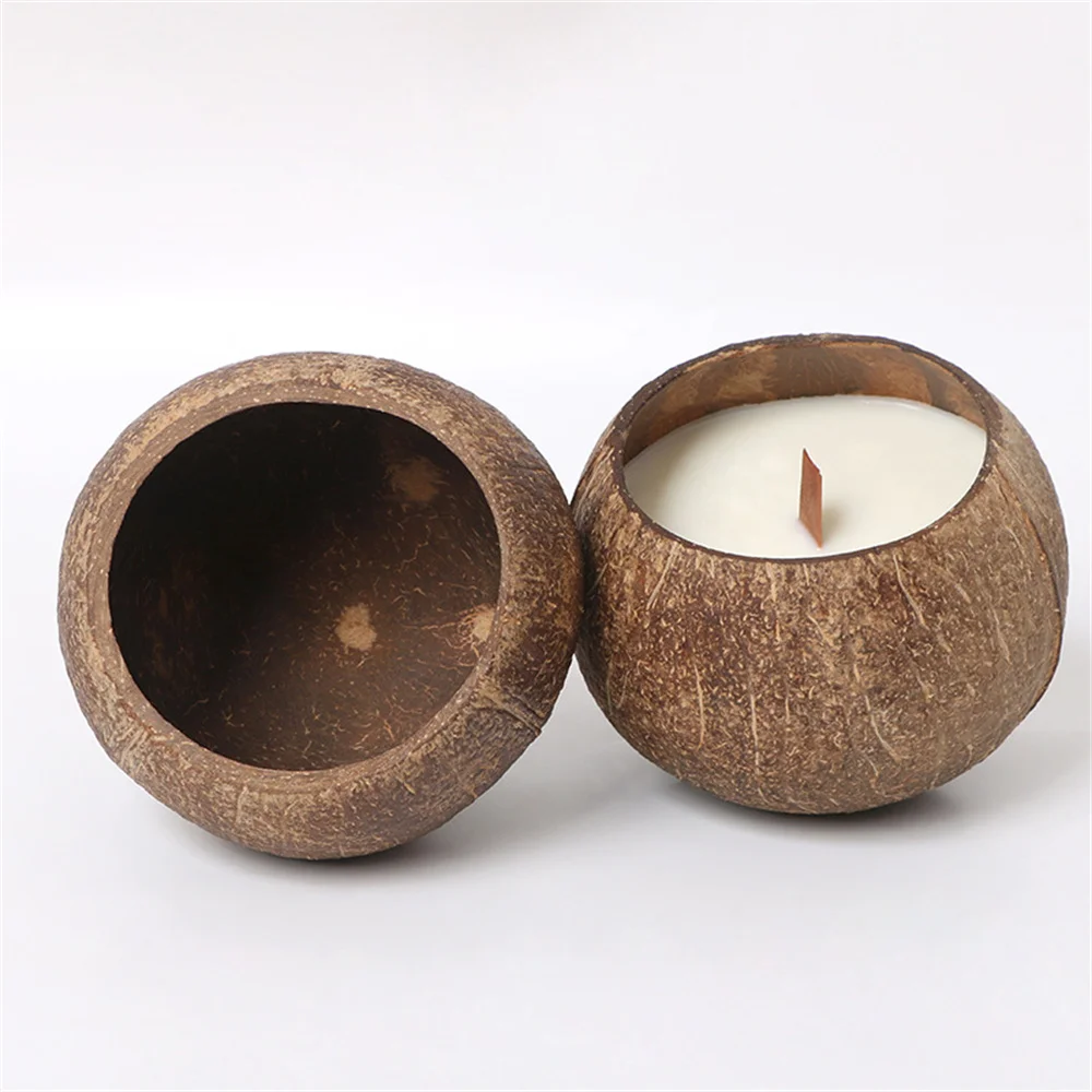 Coconut Shell Candle Holder Candlestick Natural Coconut Bowl Candle ...