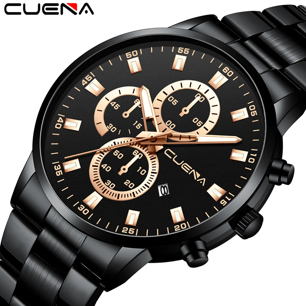 New-CUENA-Fashion-Casual-Watch-for-men-Stainless-Steel-Belt-Date-Sport ...