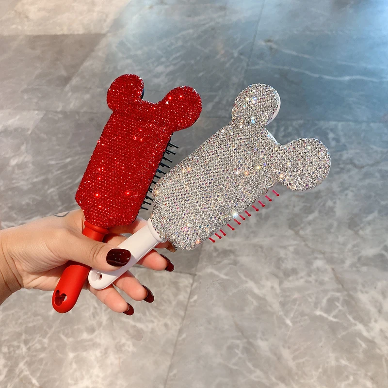 Comfortable Massage Comb Cute Baby Hair Brush Diamond Cartoon Mouse ...