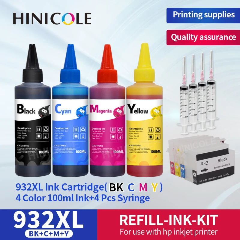 Hinicole-Printer-Ink-Kit-For-HP932-933-Refillable-Ink-Cartridge-with ...