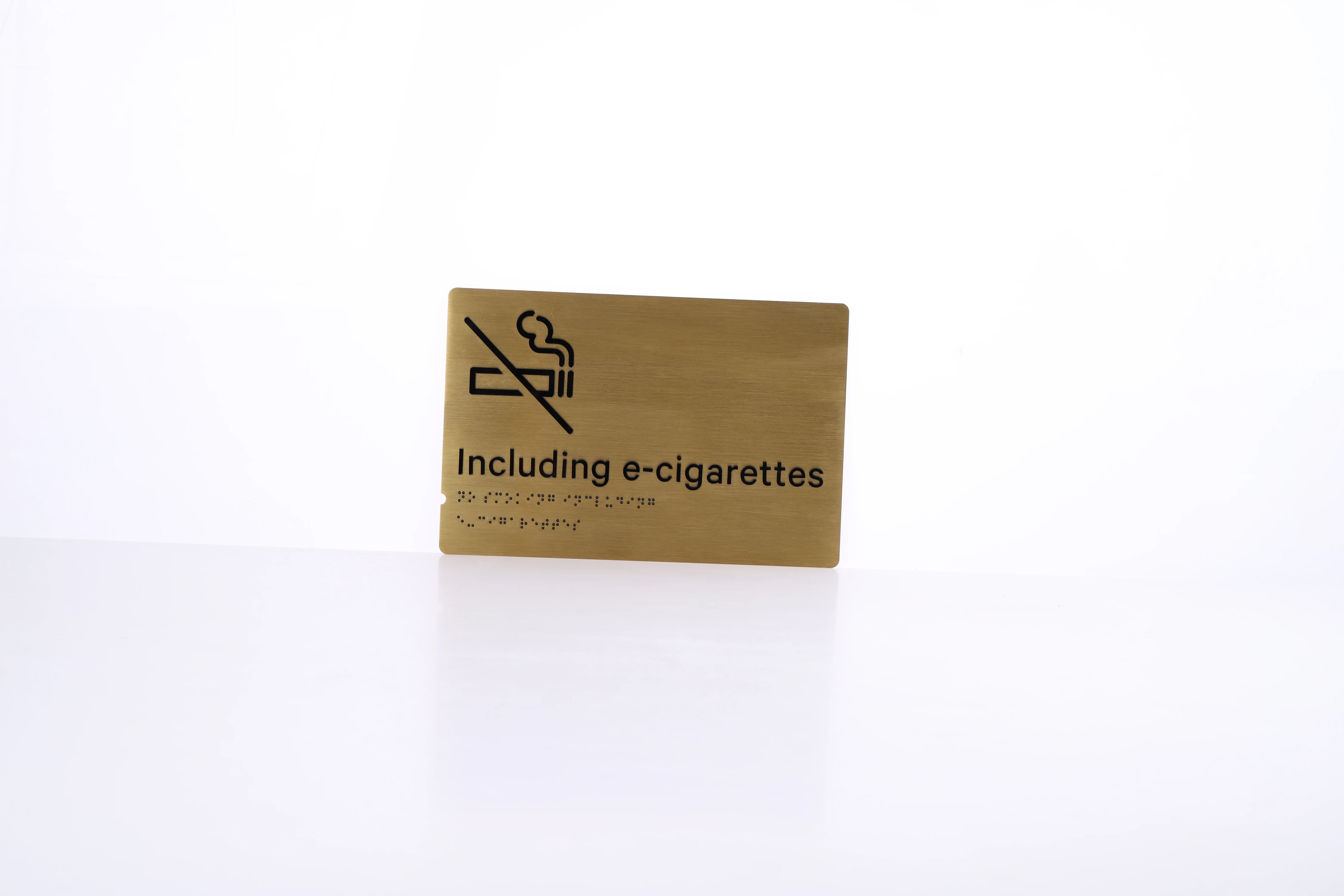 Metal-brushed-no-smoking-signage-stainless-steel-ADA-braille-plate-for ...