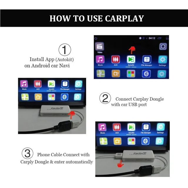 Car play USB Smart Link Apple CarPlay Dongle Android Multimedia Player ...