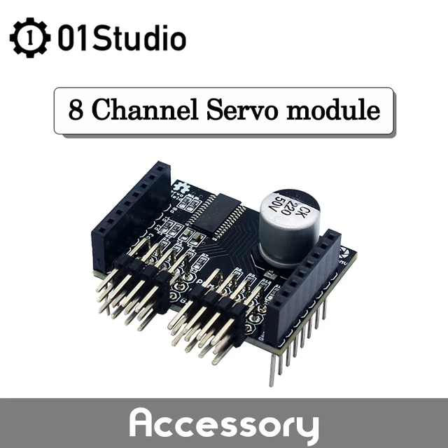 01Studio 8 Channel Servo Module PWM Driver I2C Interface PCA9685 Module Compatible with OpenMV4 ...