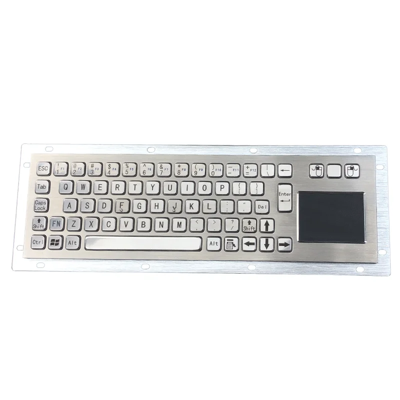 IP65 Stainless Steel USB Kiosk Keyboard With Touchpad Metal Industrial ...