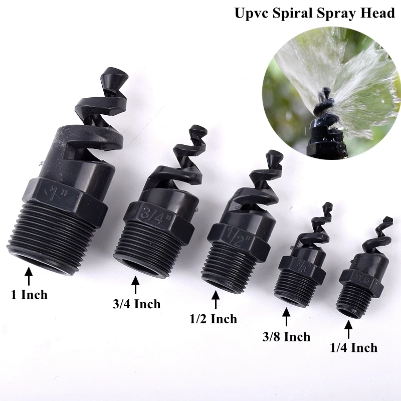 2~10Pcs 1/4"~1" Male Thread UPVC Spiral Nozzle Aquarium Fish Tank Water ...