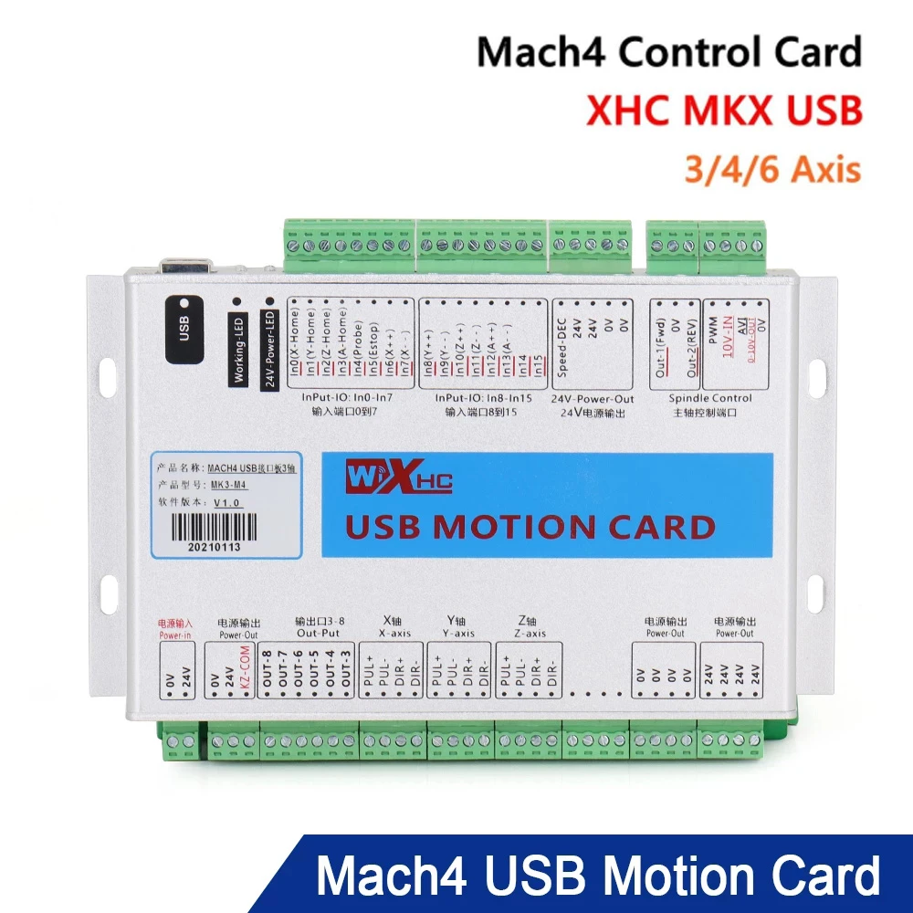 Xhc Mach4 Cnc Usb Breakout Board 3 4 6 Axis Usb Motion Control Card ...
