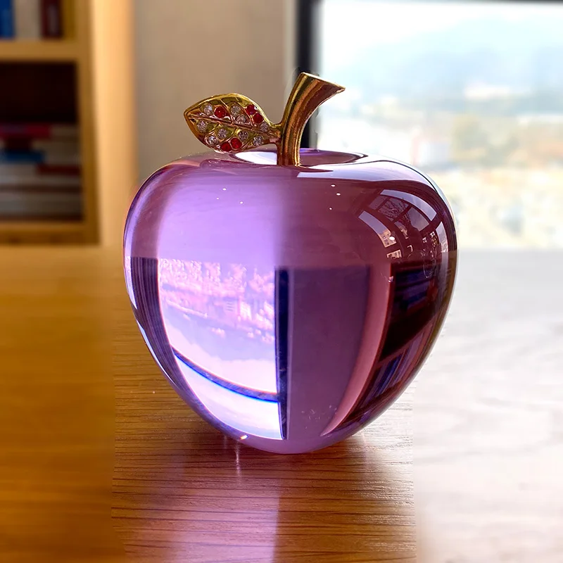 6-colors-80mm-Glossy-Crystal-Apple-Paperweight-Glass-Aolle-Paperweight ...