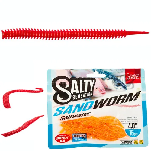 Worms Edible Artificial Lj Salty Sensation Sandworm 4.0in (10.16)/f40 ...