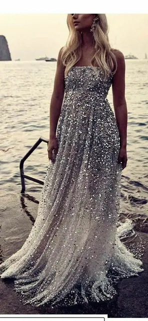 Bling beach wedding dresses | Honestweddingadvice.com