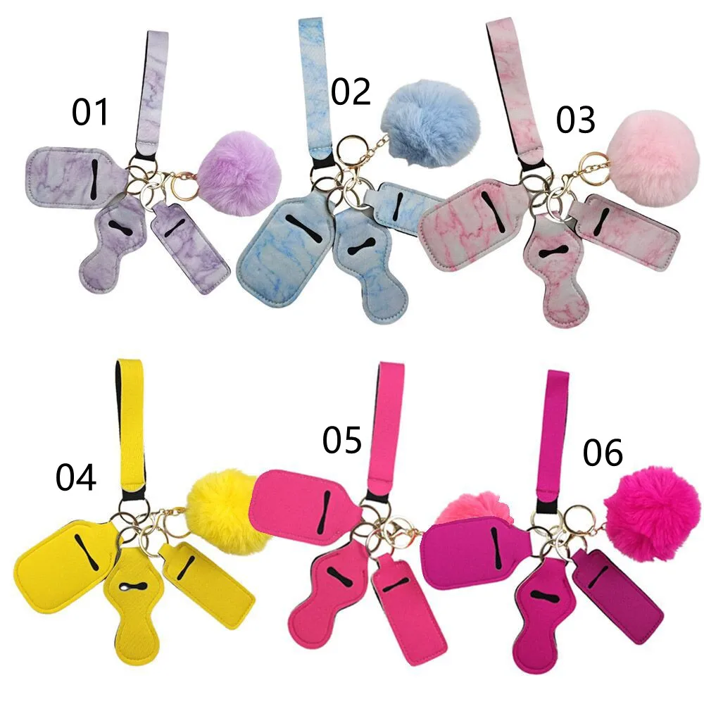 5pcs-DIY-Keychain-Accessories-with-Fluffy-Fur-Pom-Keychains-Hand ...