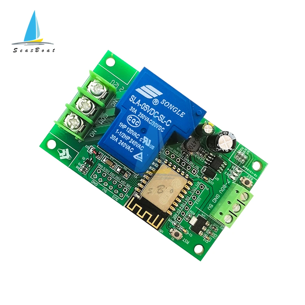 DC7-80V 5V ESP8266 WIFI 1 Channel 30A Relay Module ESP-12F Development Board For Arduino Smart ...