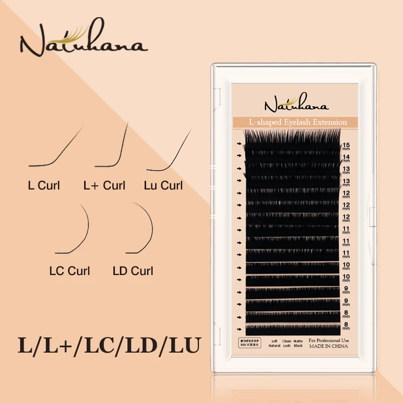 NATUHANA Lashes L/L+/LC/LD/LU(M) curl False Eyelash Extension 8-15Mix ...