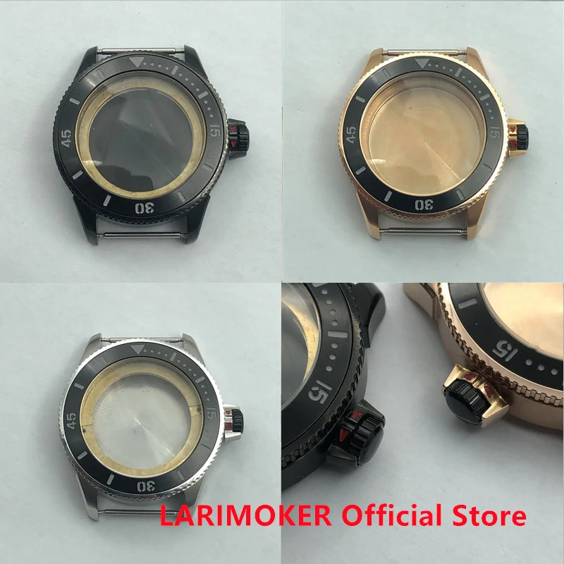 LARIMOKER-New-43mm-Silver-Black-Rose-Gold-Watch-Case-Sapphire-Glass ...
