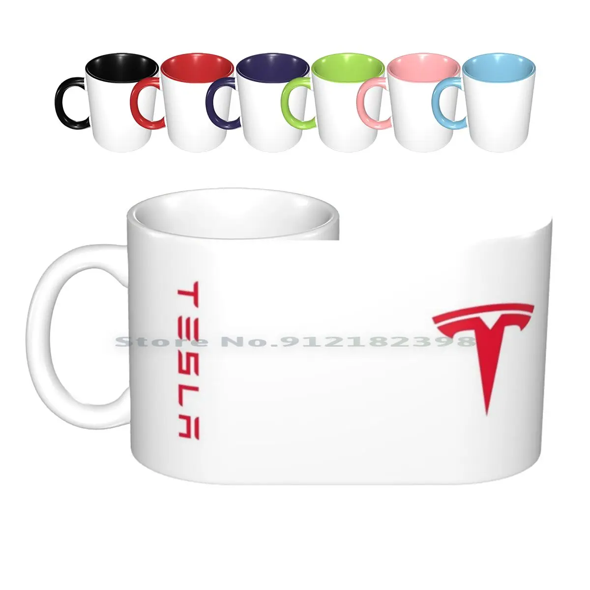 Tesla Red Simple And Beautiful Name Ceramic Mugs Coffee Cups Milk Tea ...